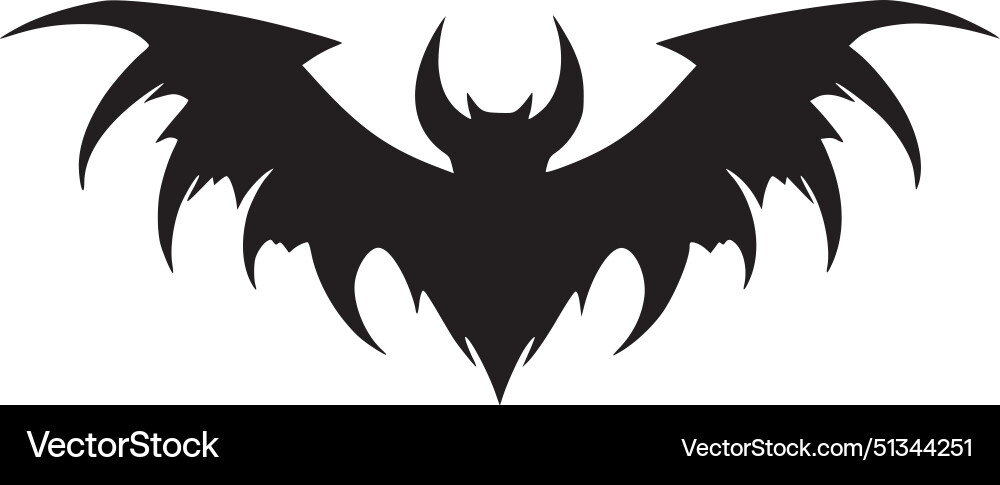 Bat - minimalist and flat logo Royalty Free Vector Image