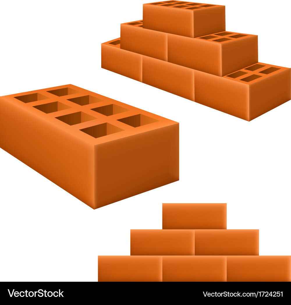 Brick set Royalty Free Vector Image - VectorStock