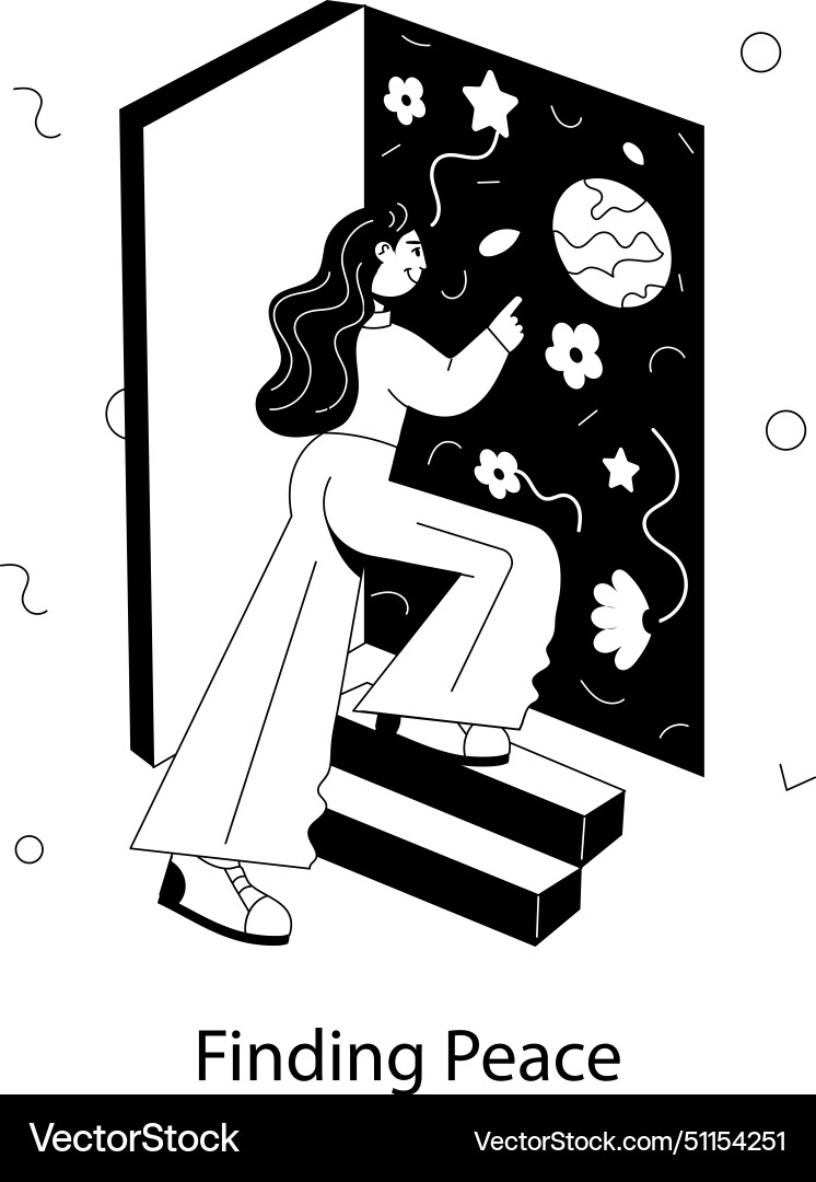 Finding peace Royalty Free Vector Image - VectorStock