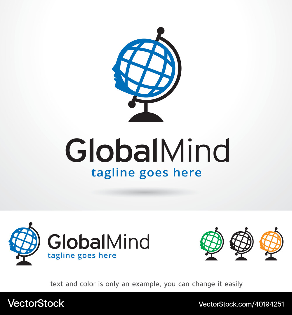 Global mind logo template Royalty Free Vector Image
