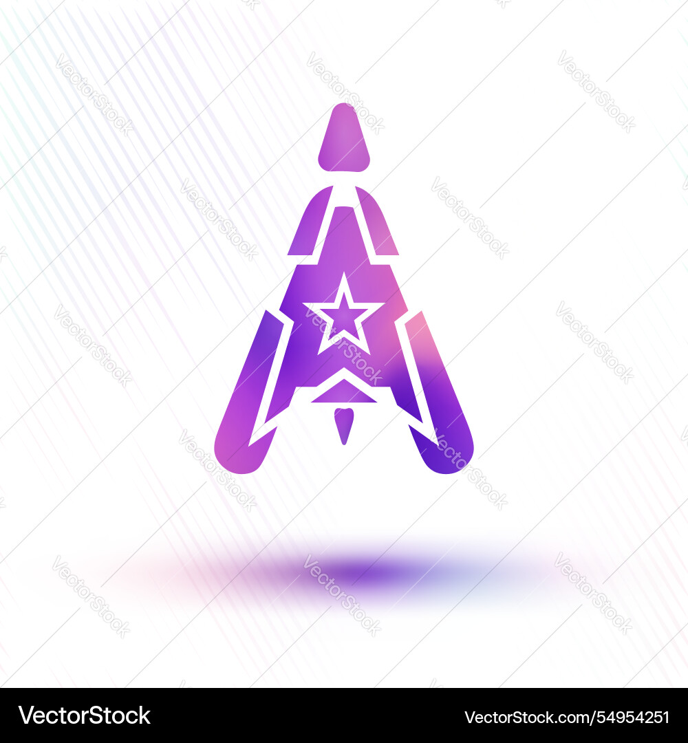 Logo stylized as a combination of star rocket Vector Image