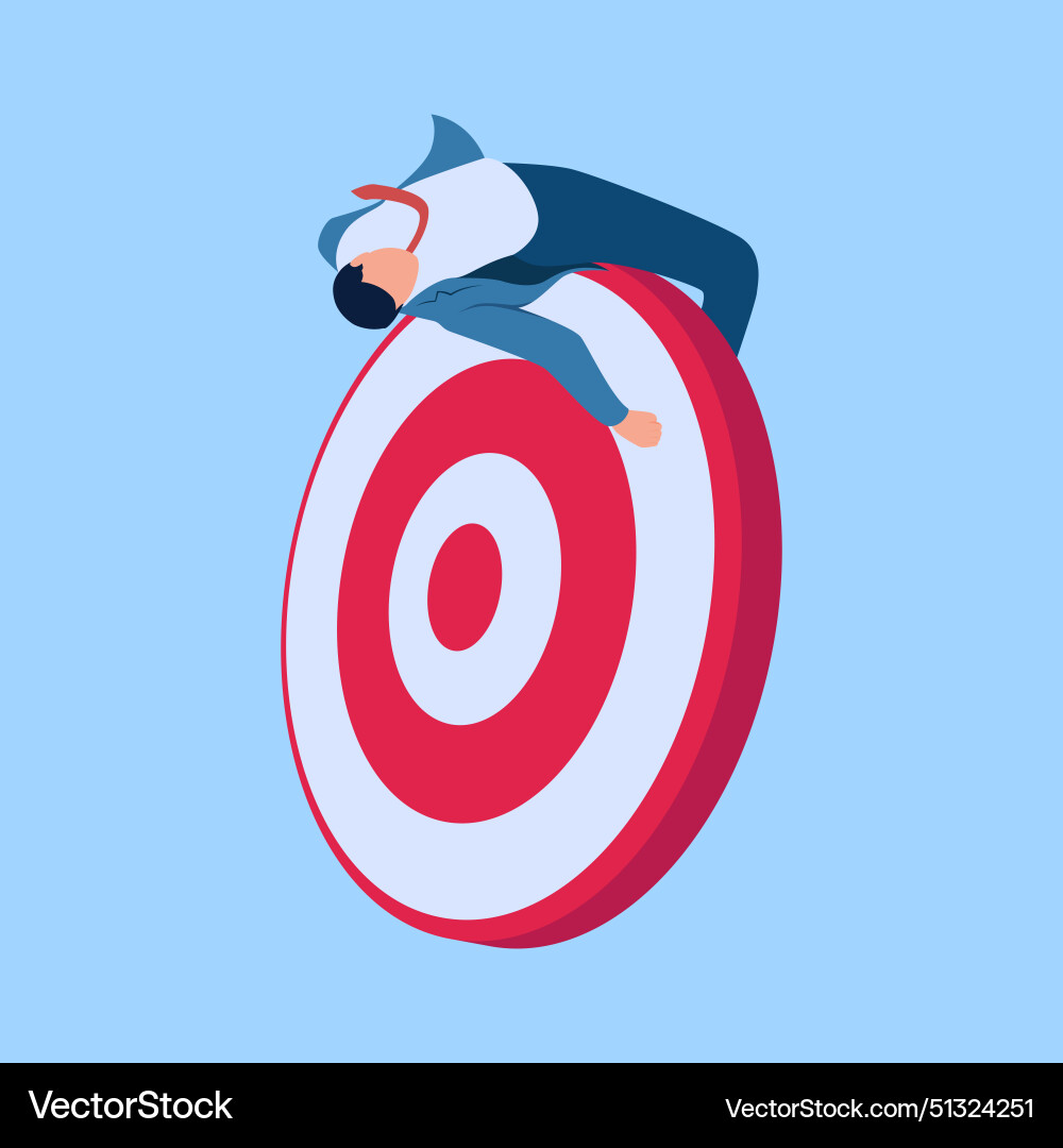 Person jumps over the target with style metaphor Vector Image