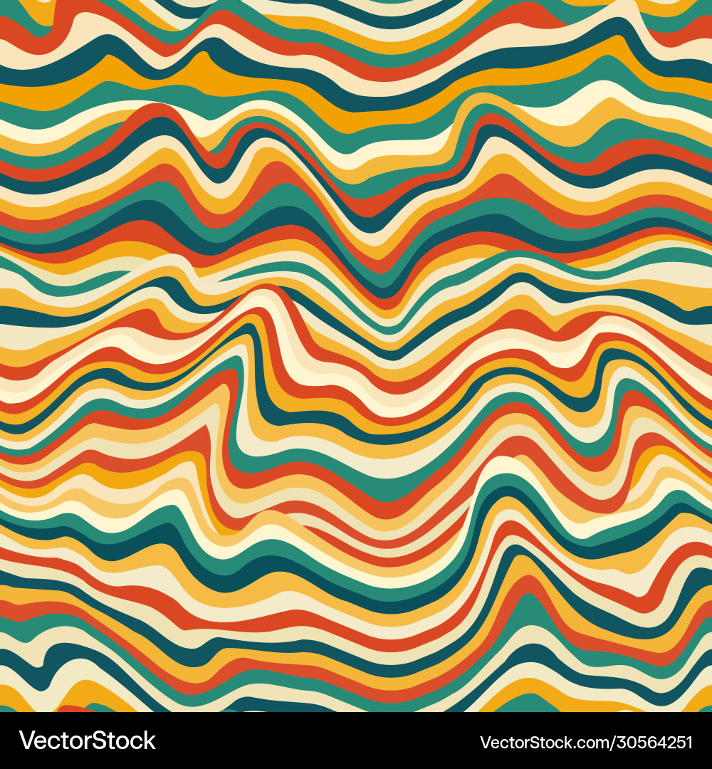 Retro curved lines seamless pattern Royalty Free Vector