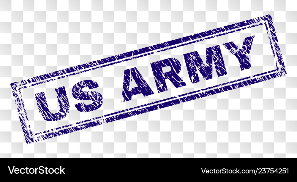 Scratched us army rectangle stamp Royalty Free Vector Image
