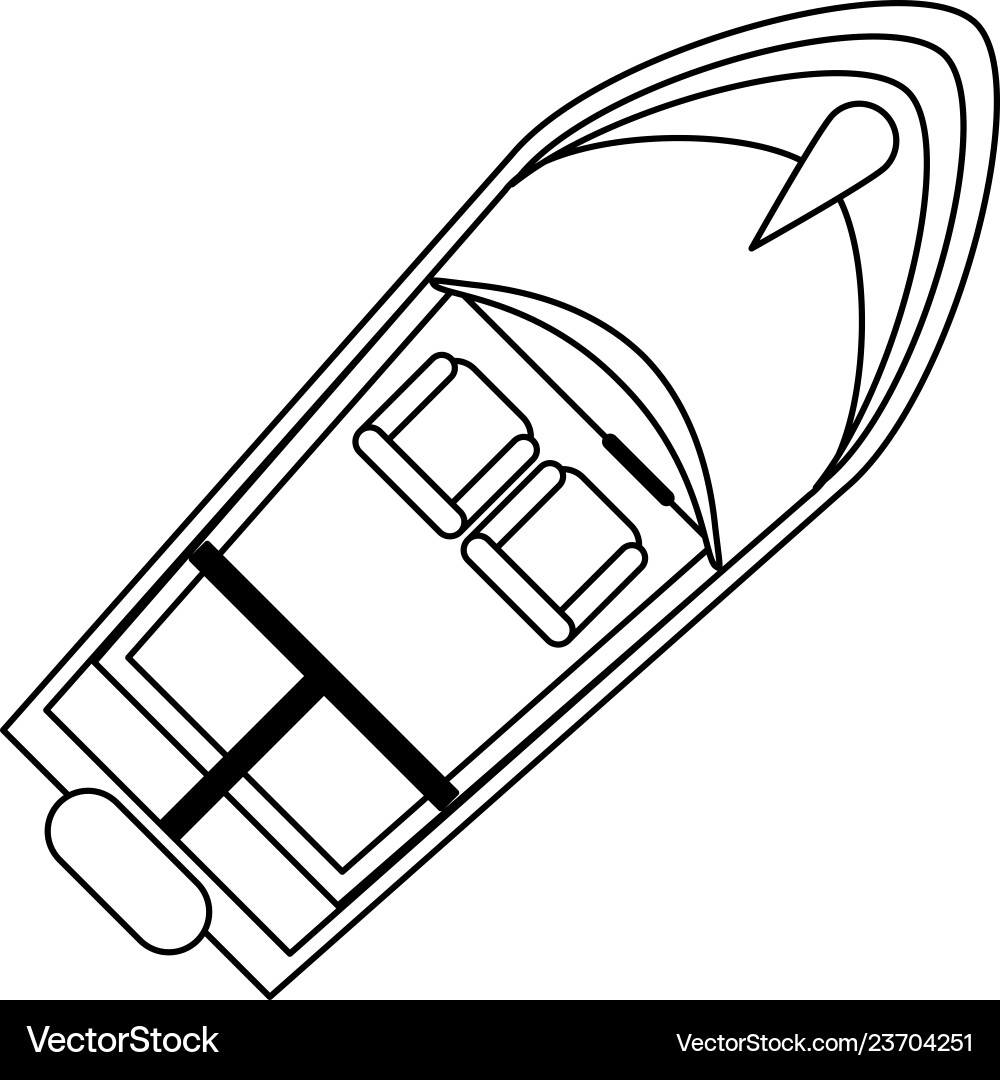 Speed Boat Symbol - White & Black Royalty Free Vector