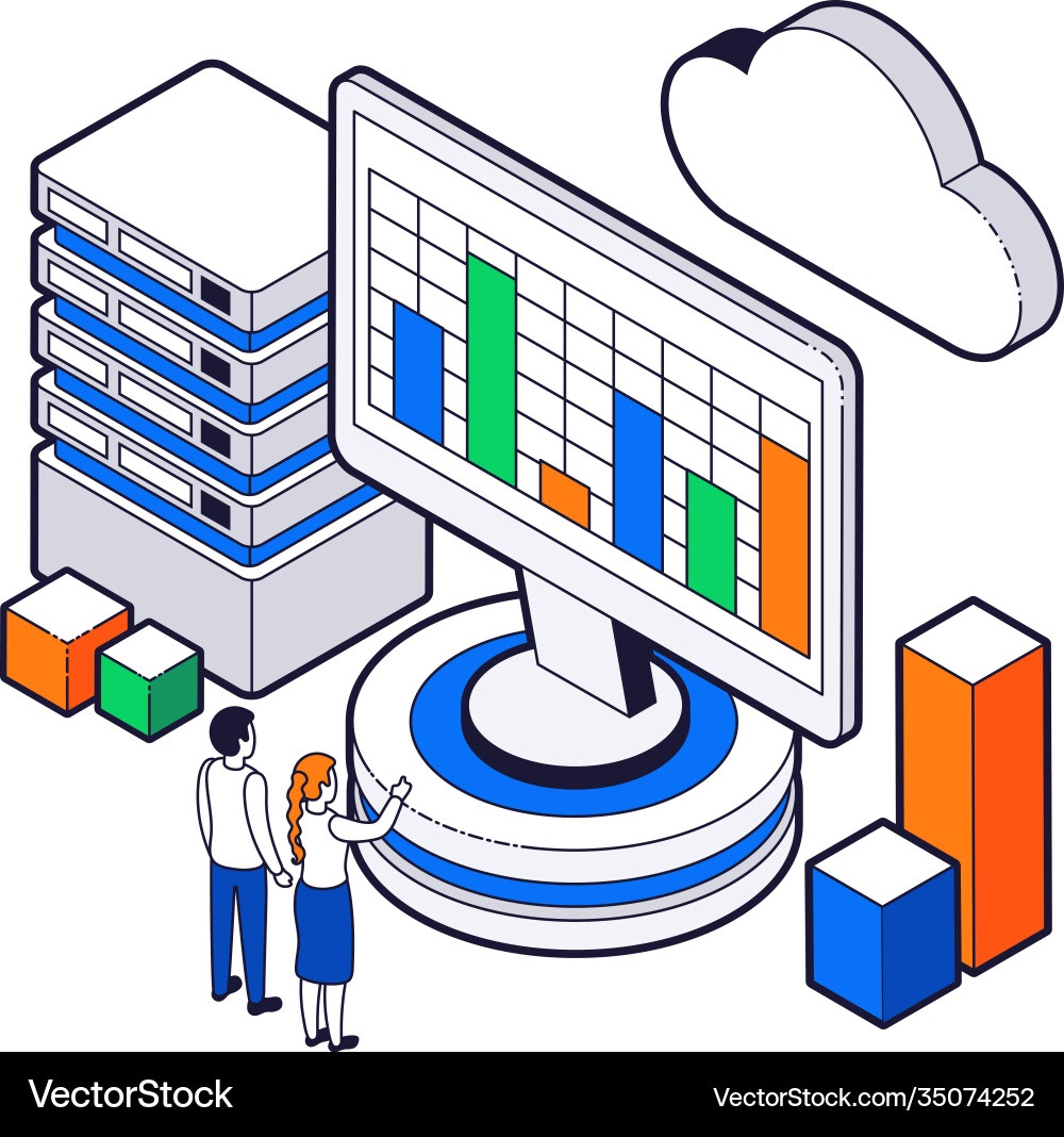 Big data science analysis Royalty Free Vector Image