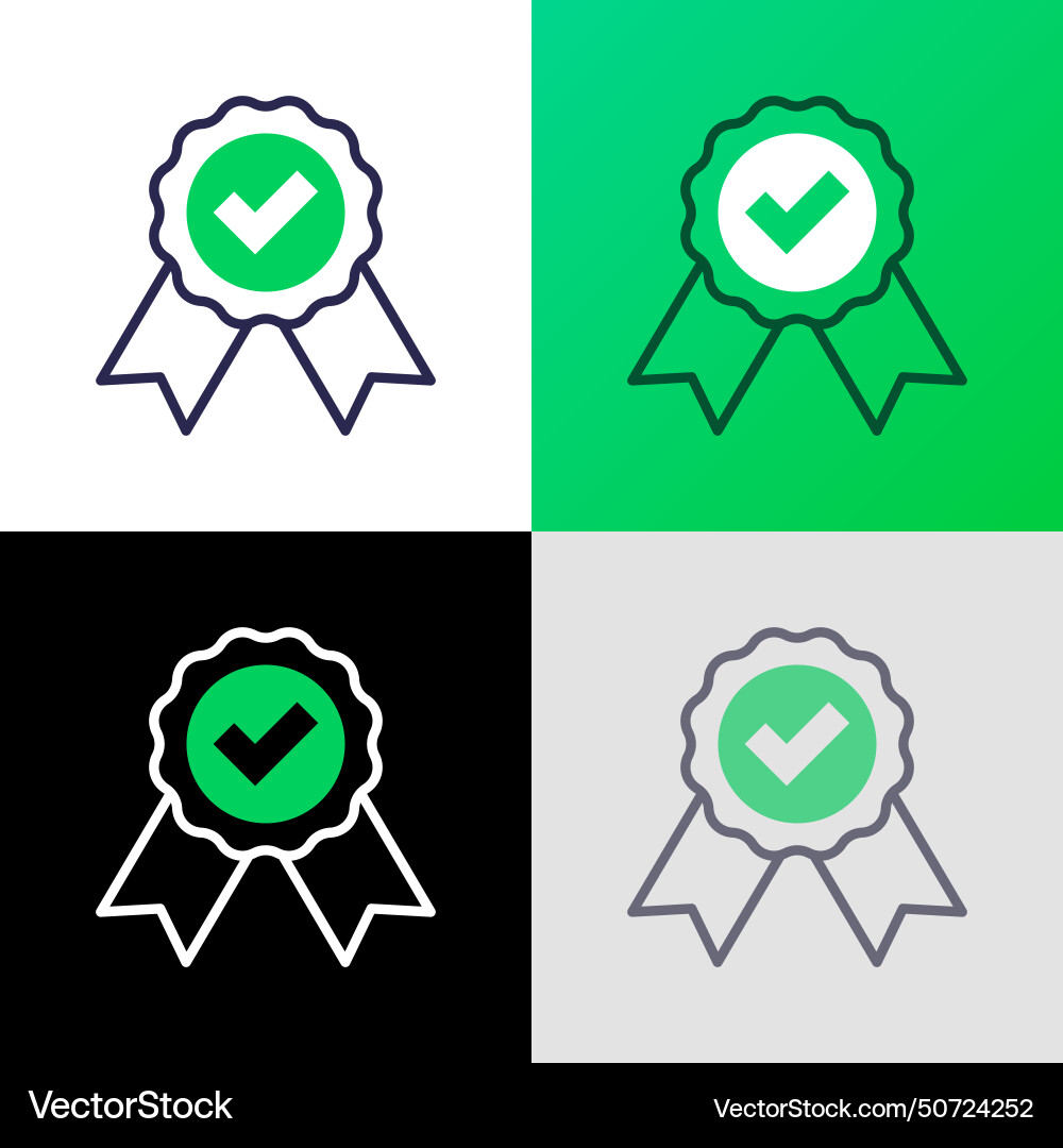 Certified medal with check mark accredited Vector Image