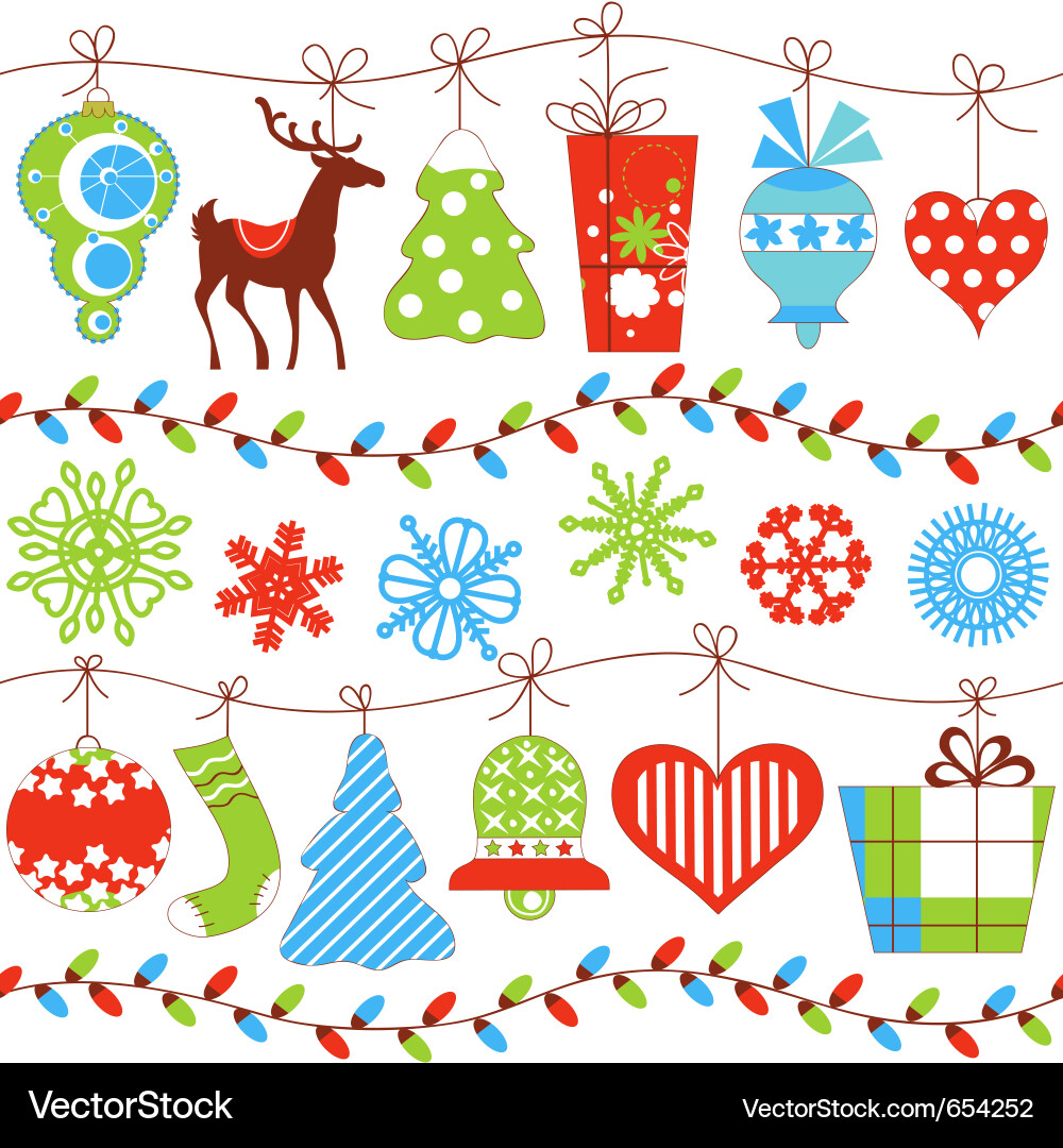 Christmas Ornament Seamless Pattern Royalty Free Vector Vectorstock