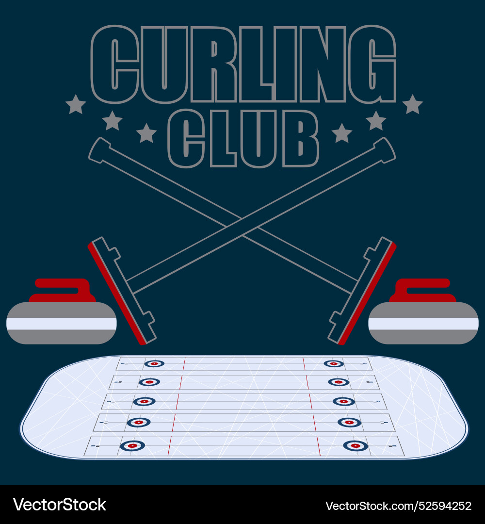 Curling game logo Royalty Free Vector Image - VectorStock
