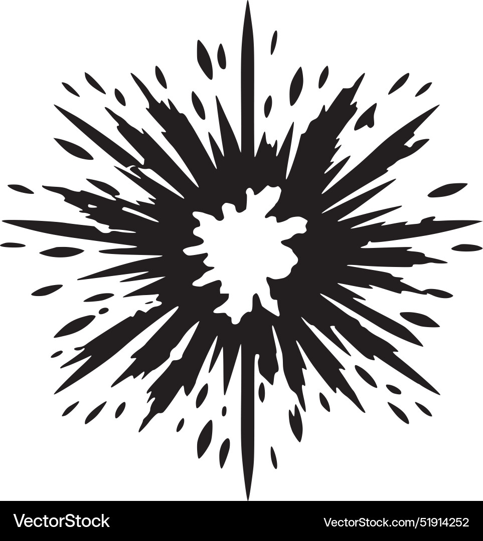 Explosion - black and white Royalty Free Vector Image