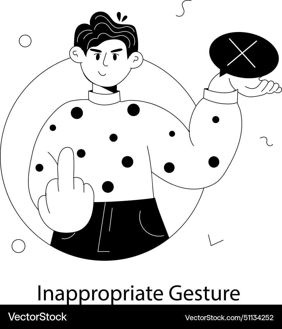 Inappropriate gesture Royalty Free Vector Image