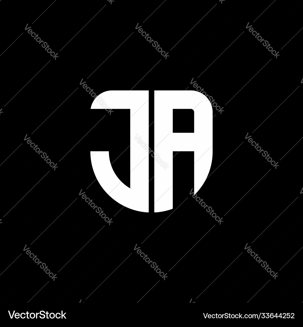 Ja logo monogram with circular shape shield Vector Image