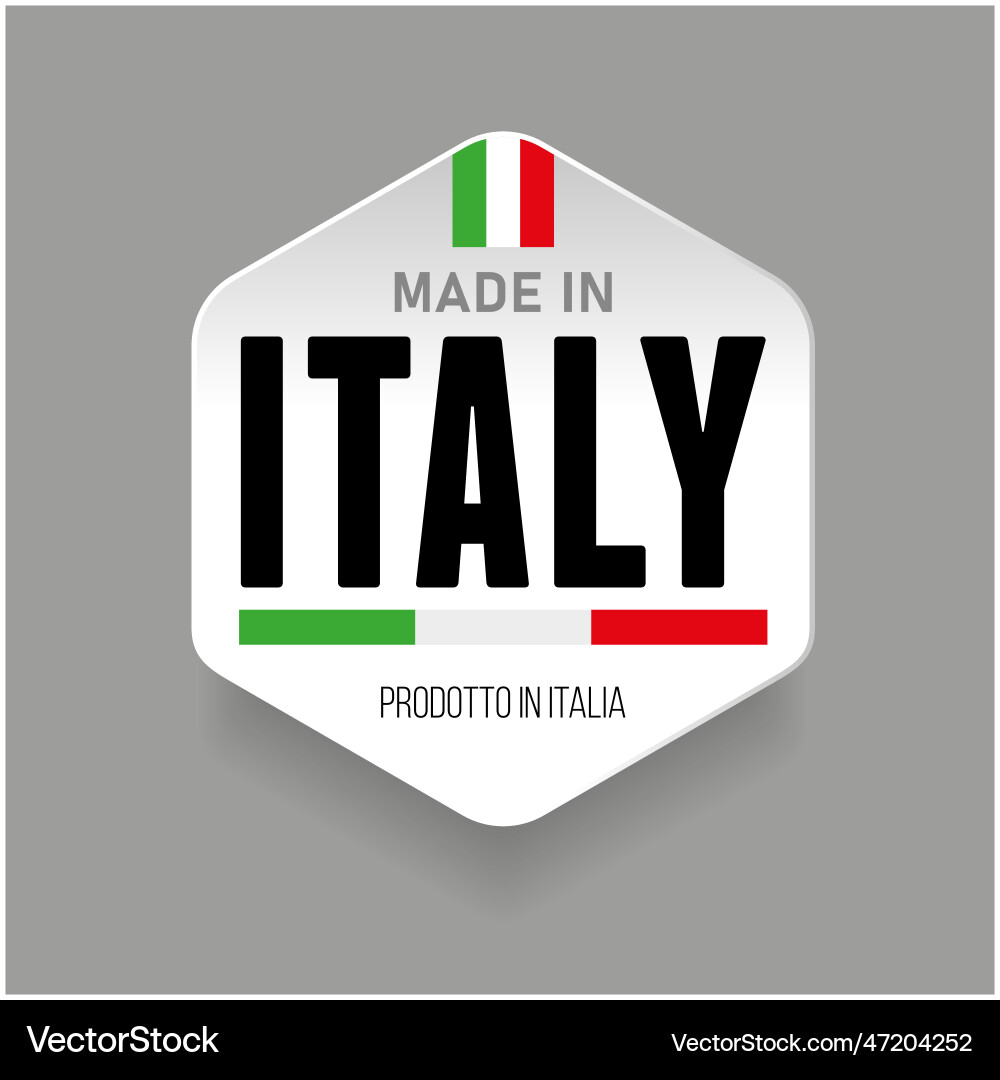 Made in italy label sign flag Royalty Free Vector Image