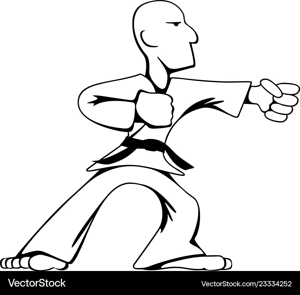 Martial arts karate guy cartoon Royalty Free Vector Image