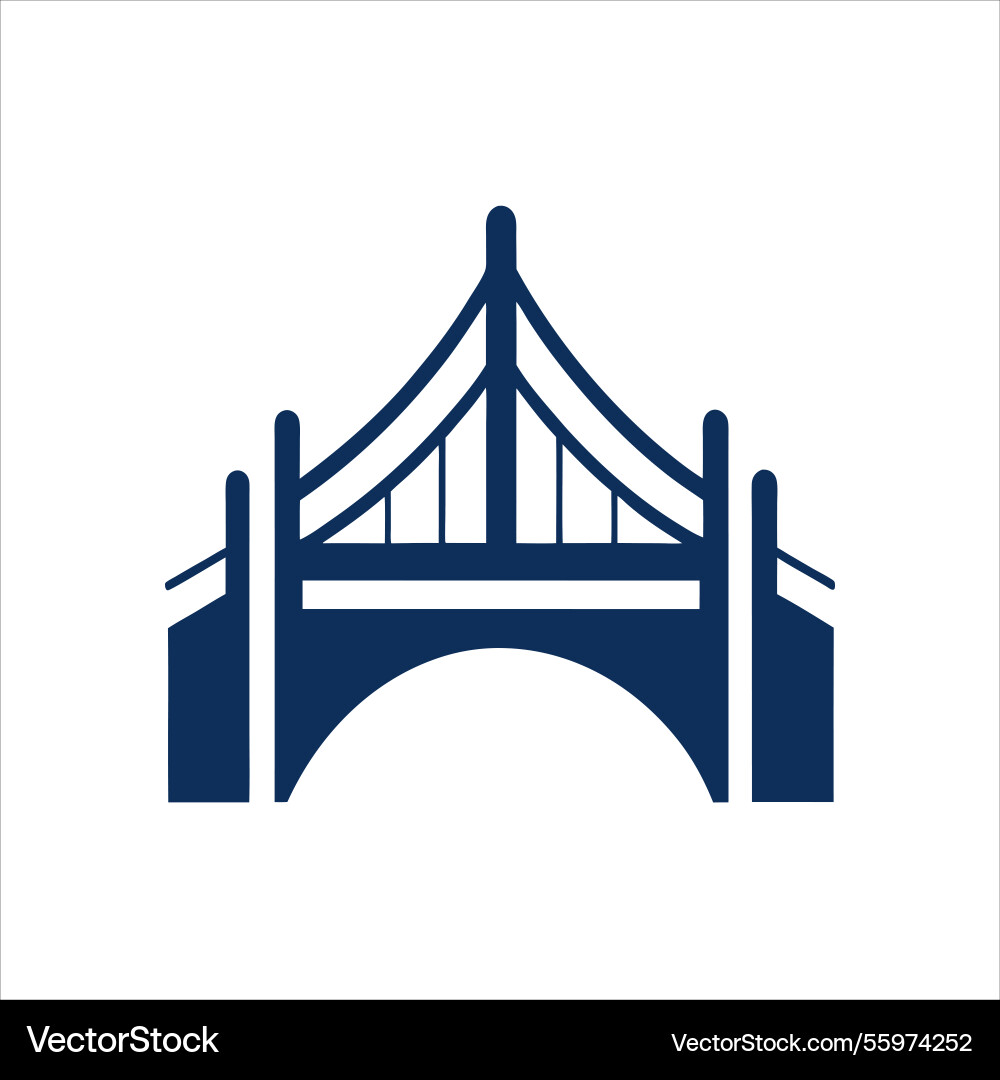 Minimalist bridge logo Royalty Free Vector Image