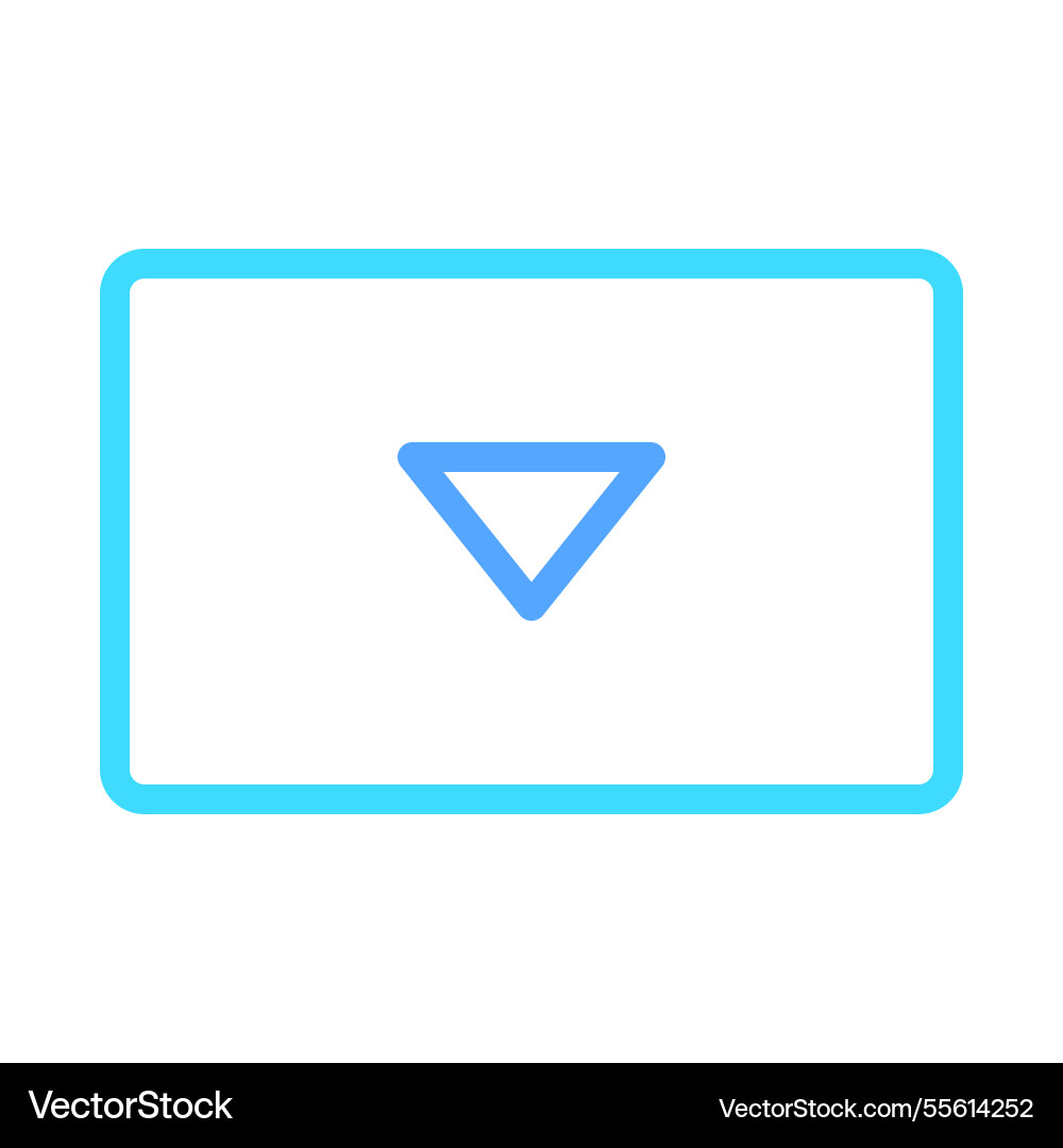 Moderne Pfeil nach unten Icon Design Konzept blau Vektorbild