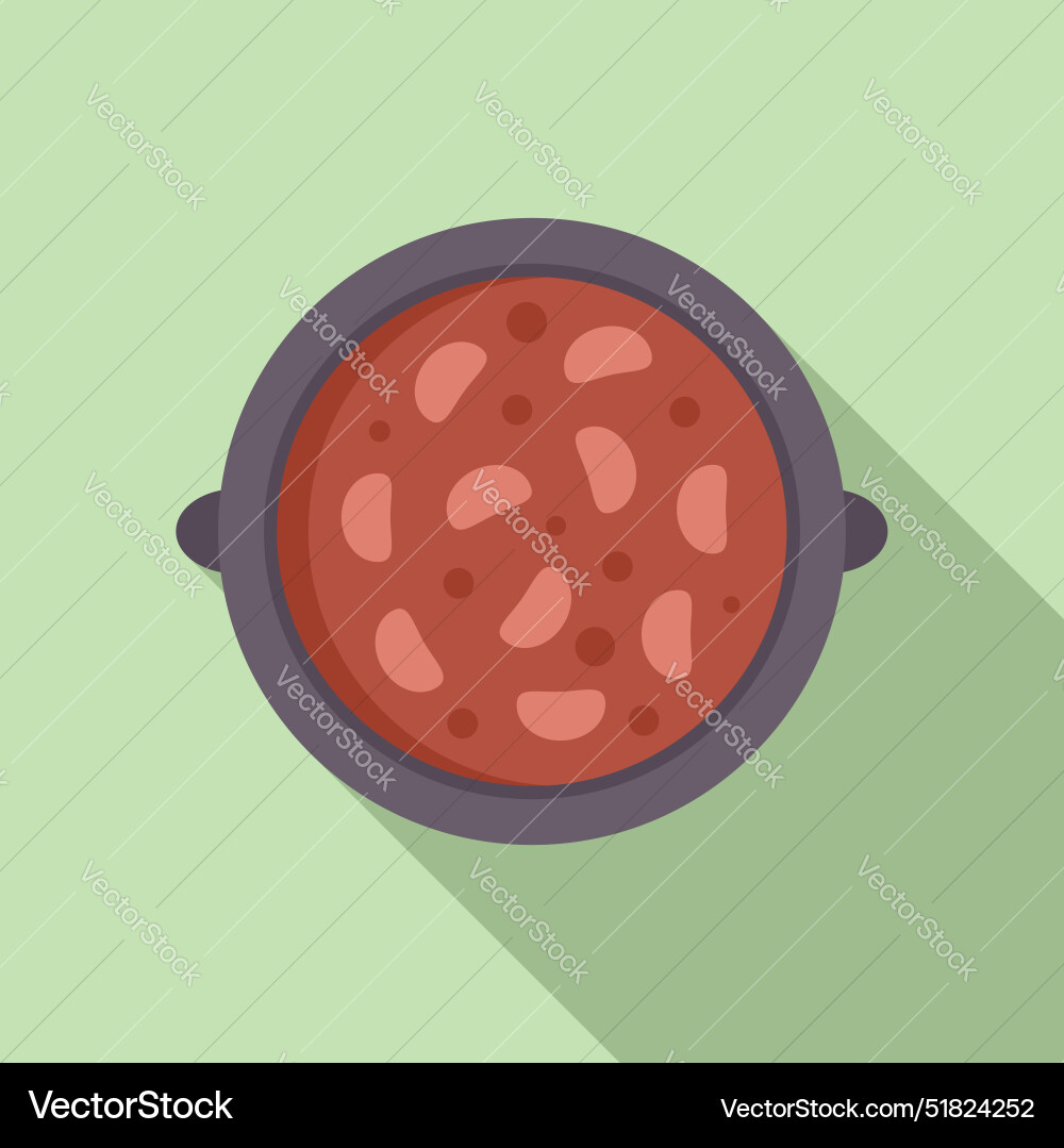 Steaming bean soup cooking in pot Royalty Free Vector Image