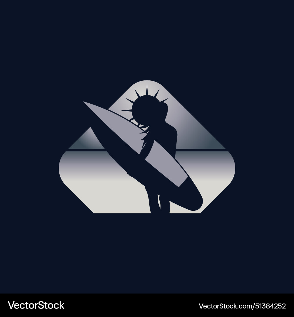 Surf girl logo image Royalty Free Vector Image