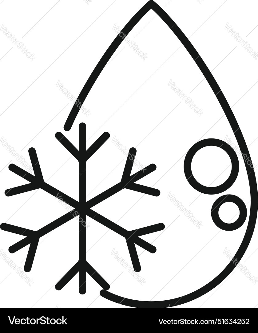Water drop with snowflake representing freezing Vector Image