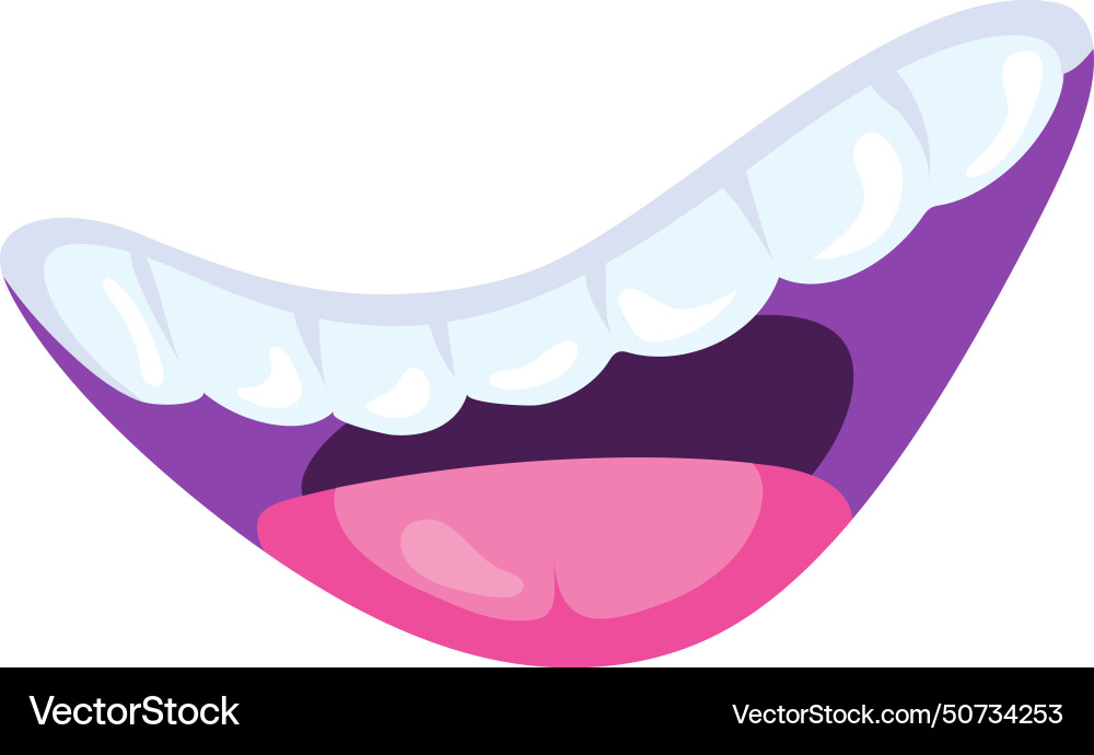 Cartoon funny mouth laughing expression cheerful Vector Image