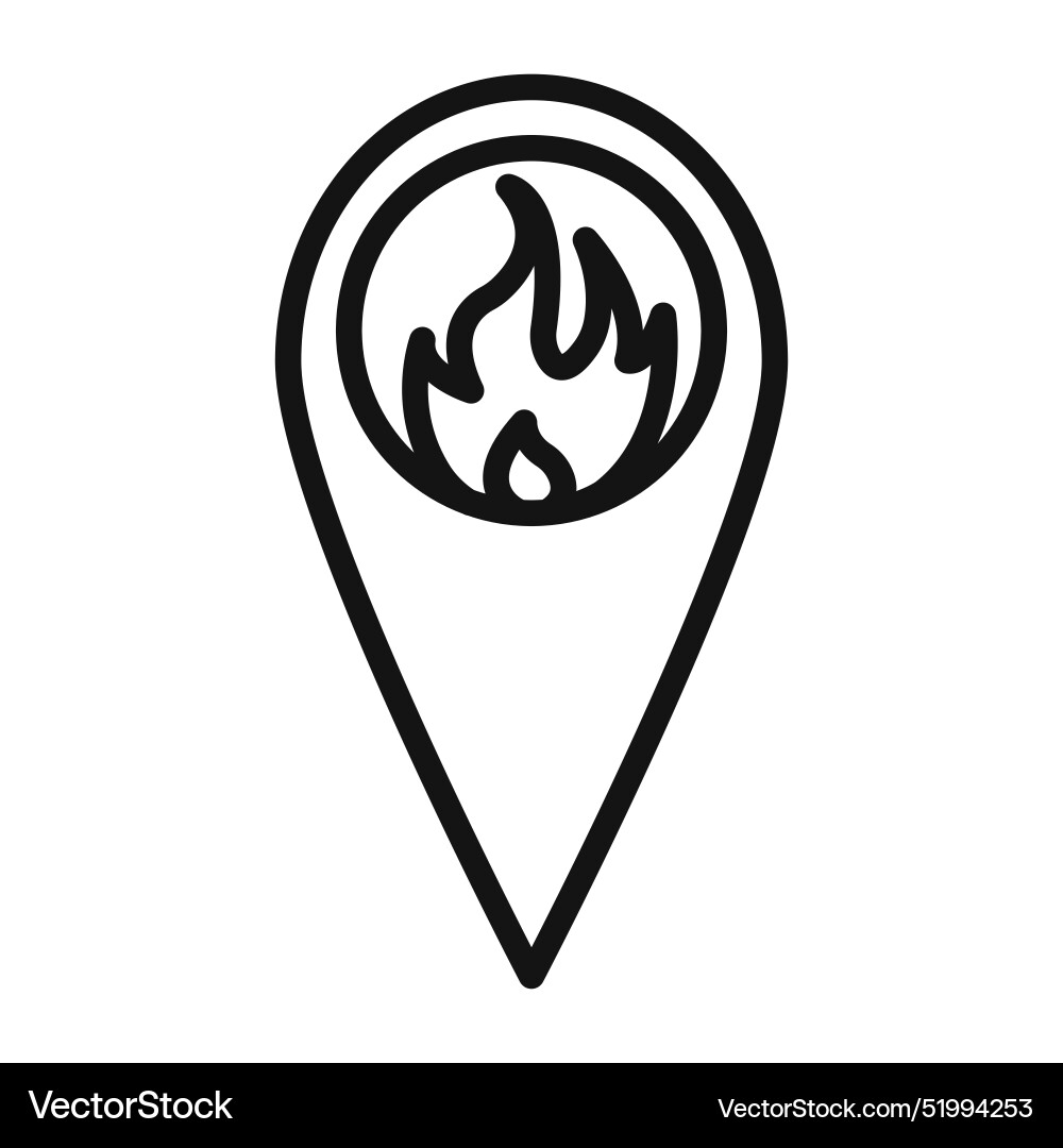 Fire location symbol mark in filled style Vector Image