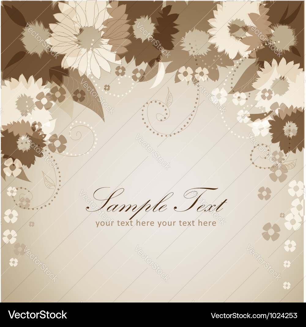 Flowers postcard Royalty Free Vector Image - VectorStock
