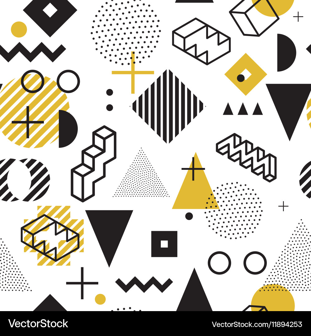 Geometric Memphis Pattern Royalty Free Vector Image