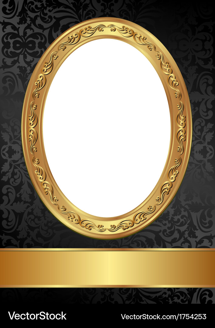 Gold black frame Royalty Free Vector Image - VectorStock