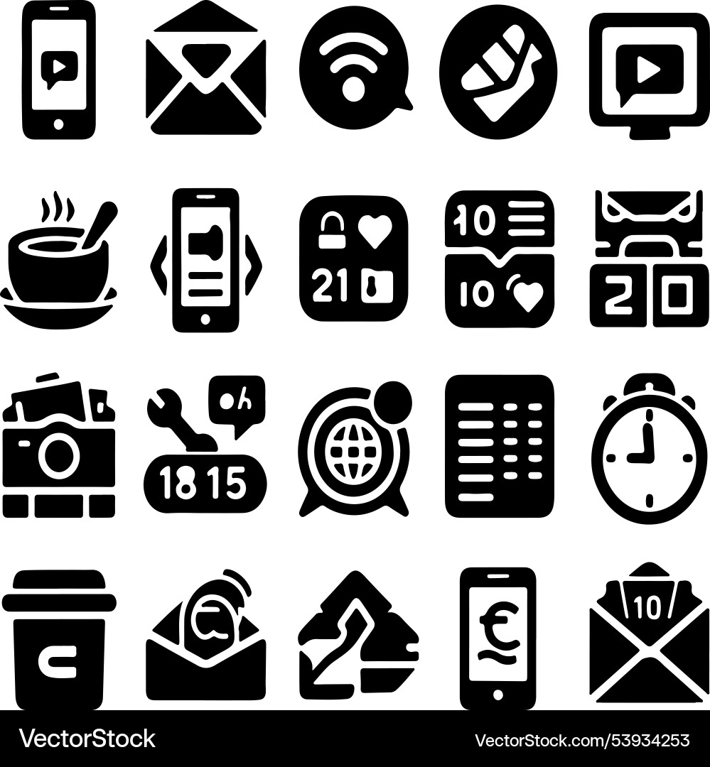 Icons letter mail silhouette design 1 Royalty Free Vector