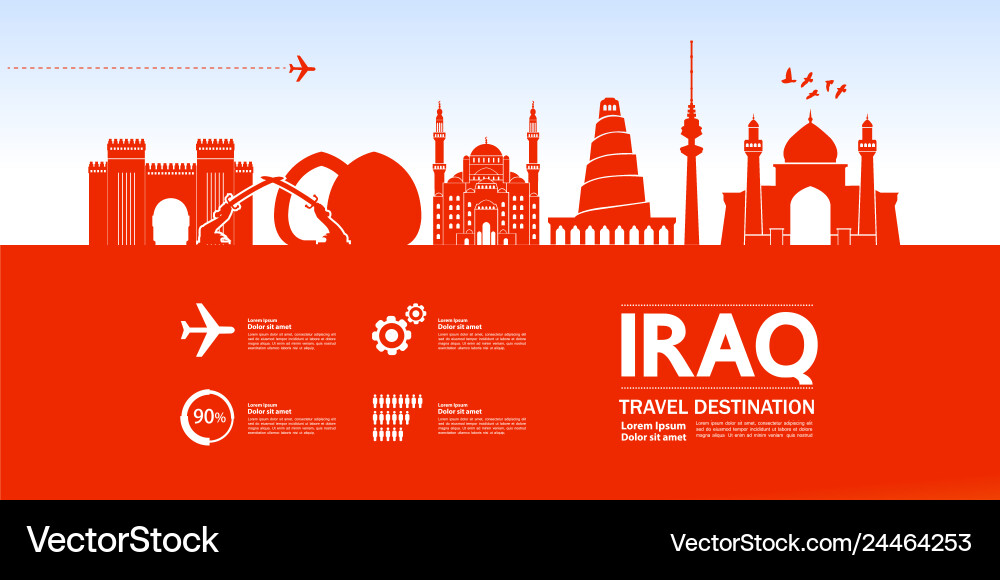 Iraq travel destination Royalty Free Vector Image