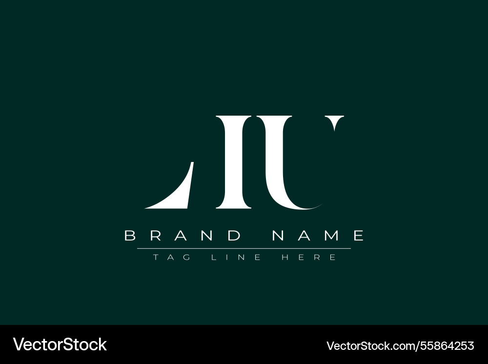 Liu abstract letter logo design Royalty Free Vector Image