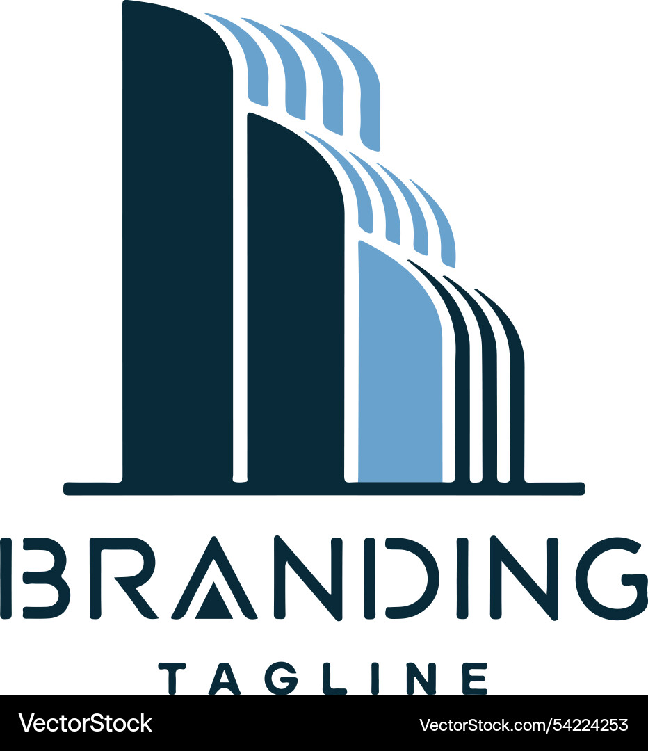 Modern logo with a stylized high-rise building Vector Image