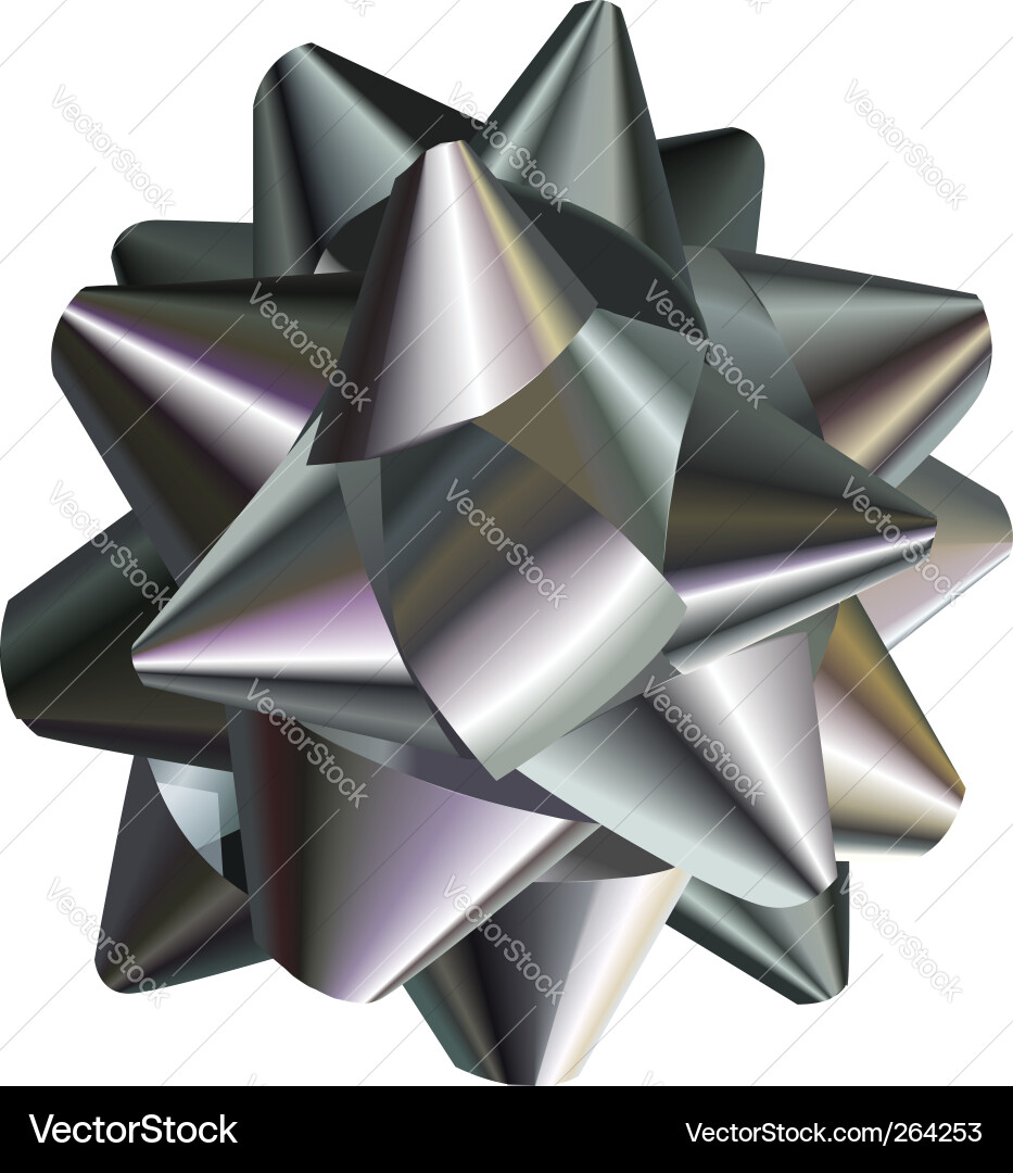 Silver bow Royalty Free Vector Image - VectorStock