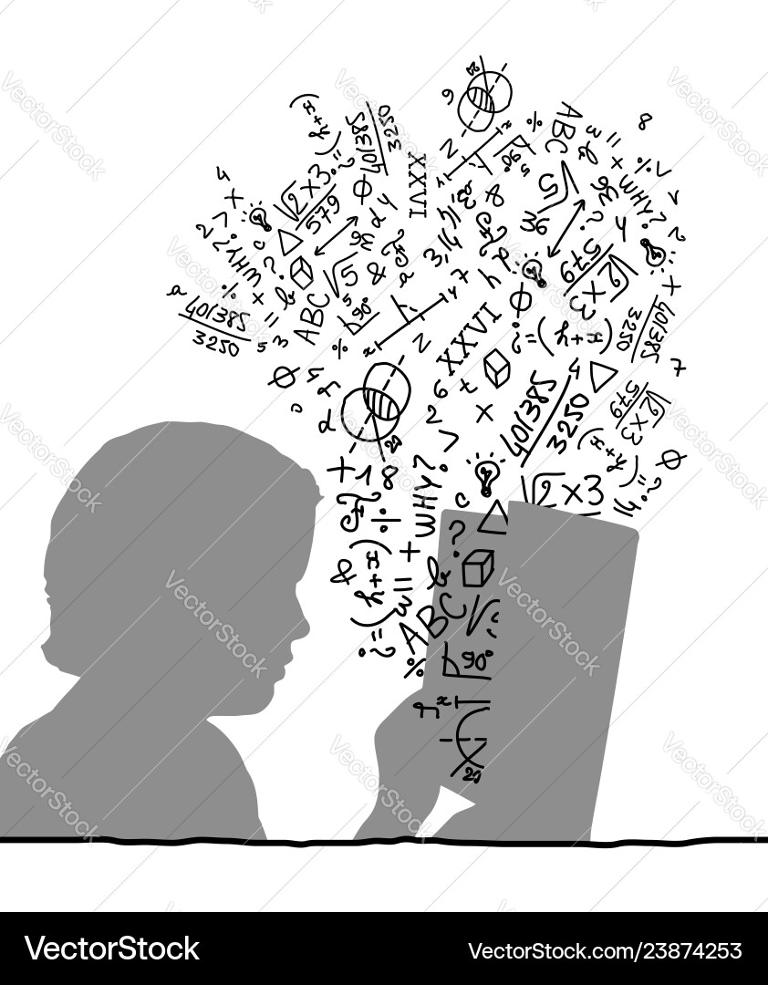 Student learning maths Royalty Free Vector Image