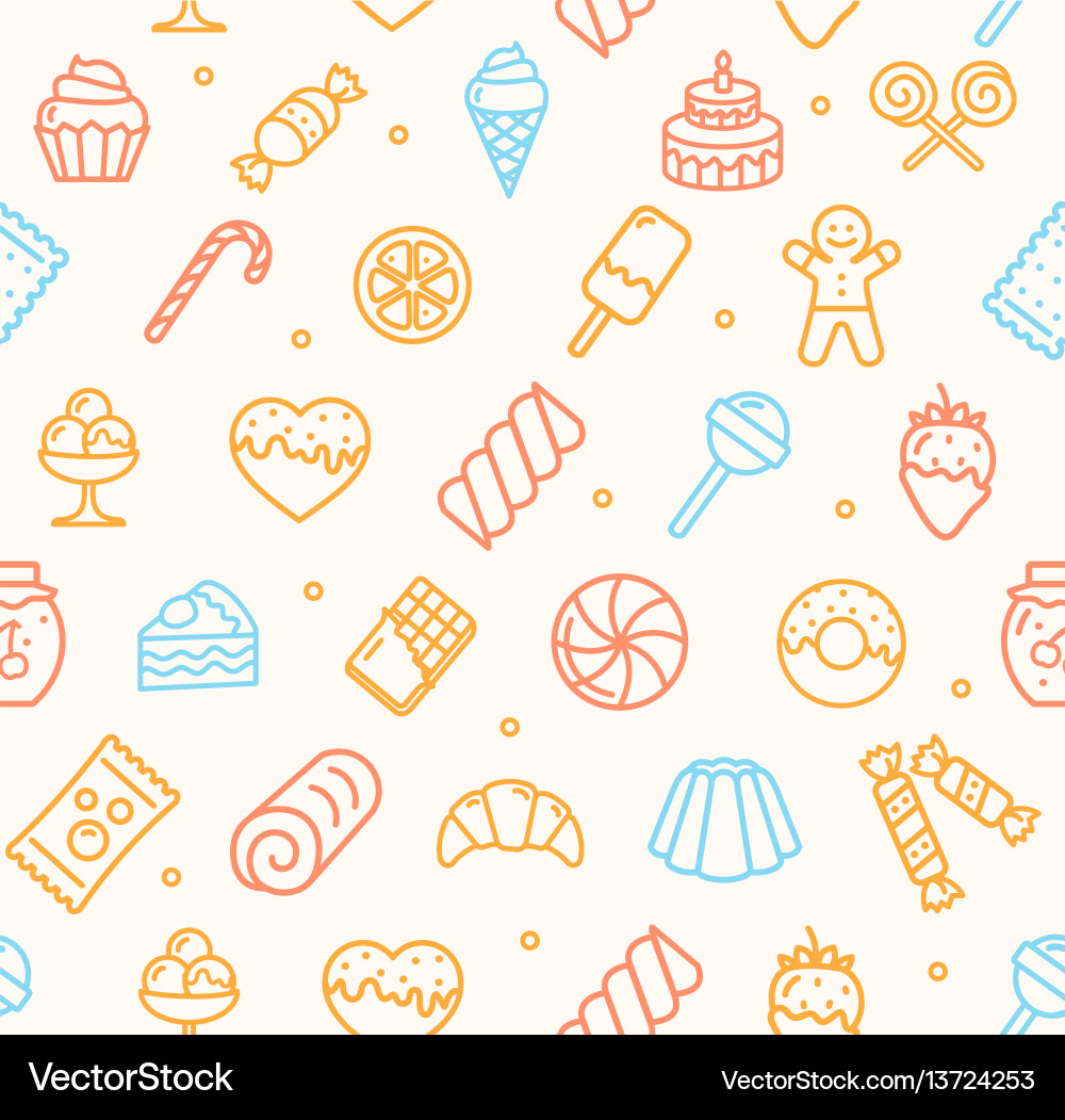 Sweets and bakery pattern background Royalty Free Vector