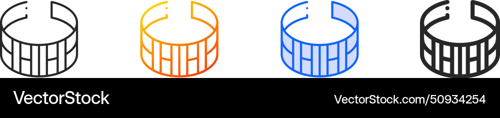 Bangle iconthin linear gradient blue stroke Vector Image