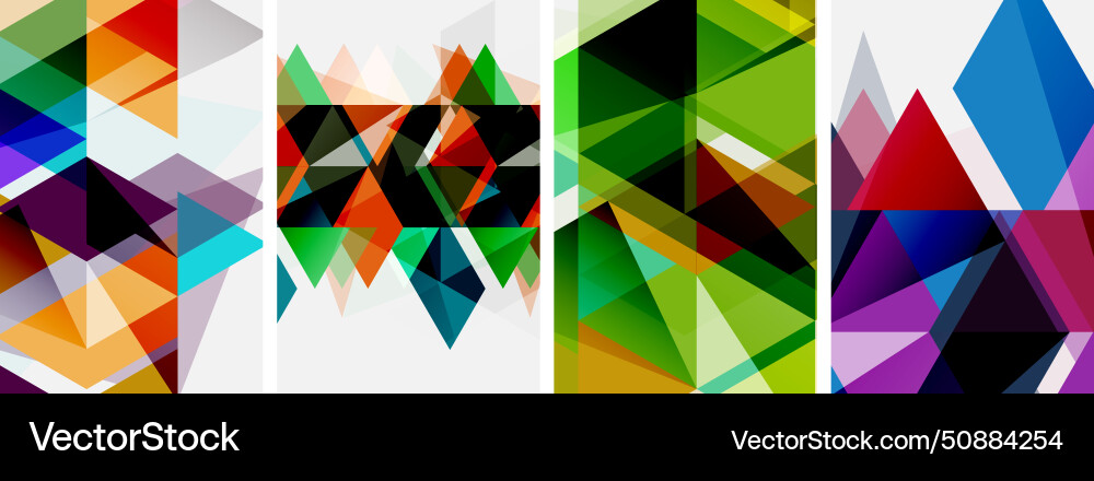Colorful bright triangles with various colors Vector Image