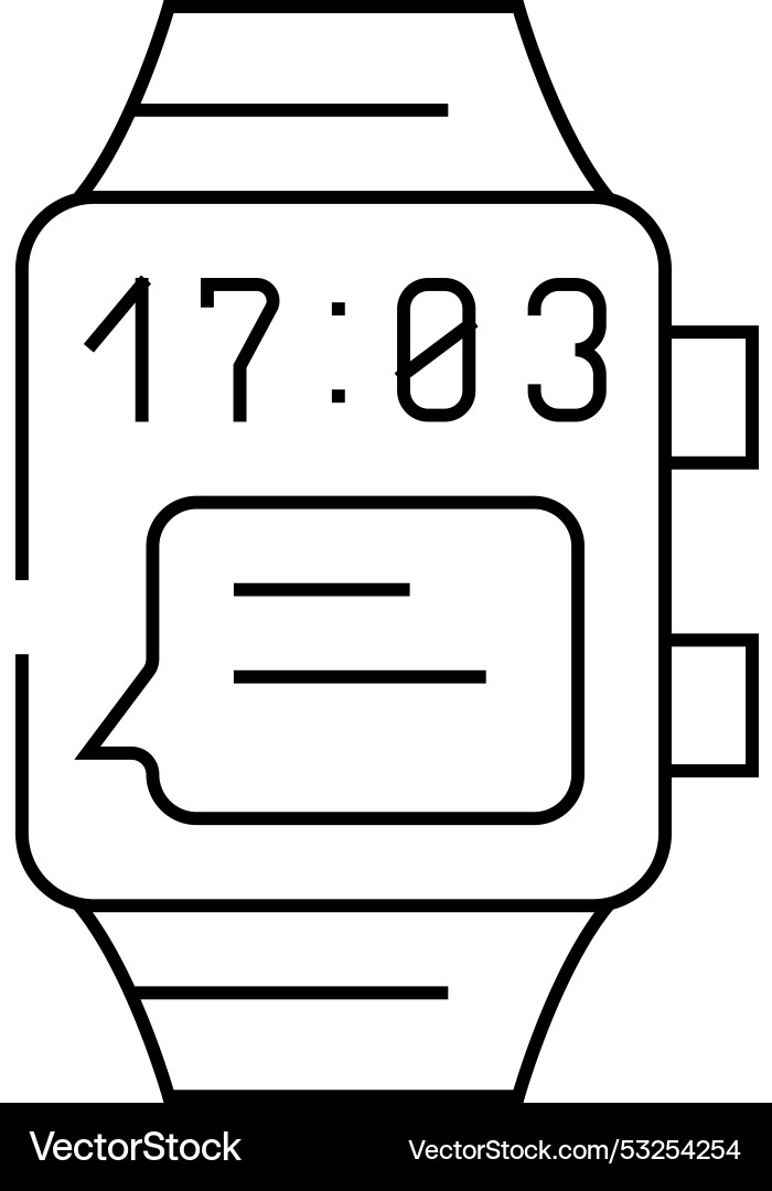 Digital watch line icon Royalty Free Vector Image