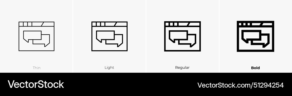 Discussion icon thin light regular and bold style Vector Image