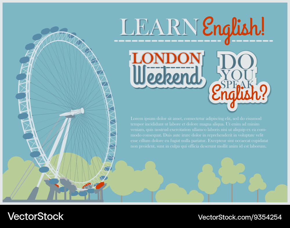 English flyer template Royalty Free Vector Image