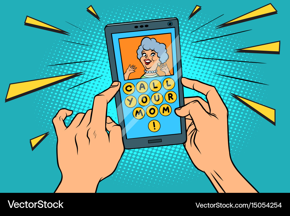 Family Call - Connect with Mom Royalty Free Vector Image