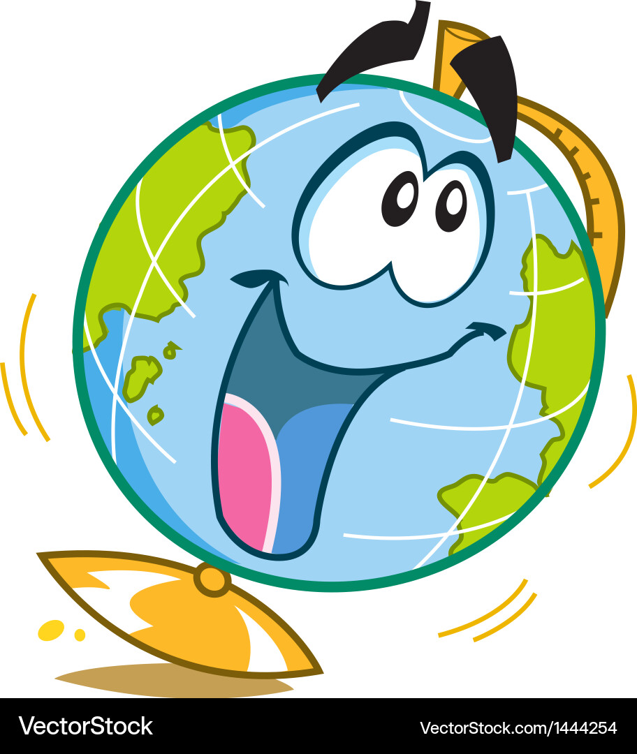 Happy fun globe Royalty Free Vector Image - VectorStock