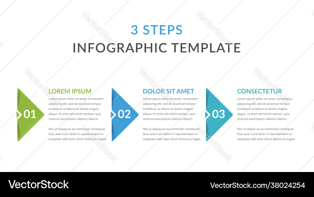 Infographic template with 3 steps Royalty Free Vector Image