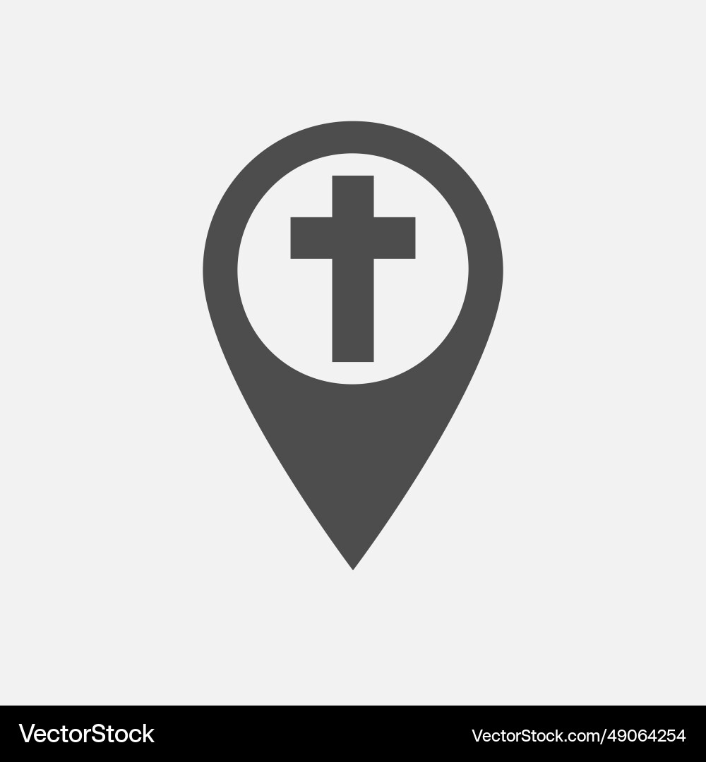 Map pointer of church Royalty Free Vector Image