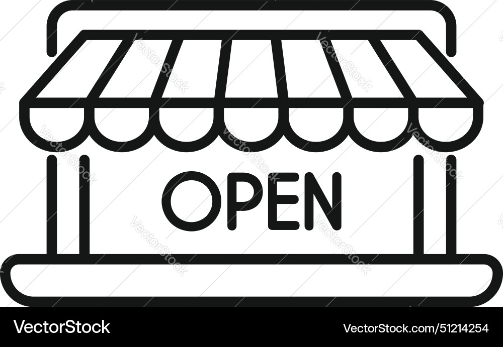 Open online shop locator icon outline Royalty Free Vector