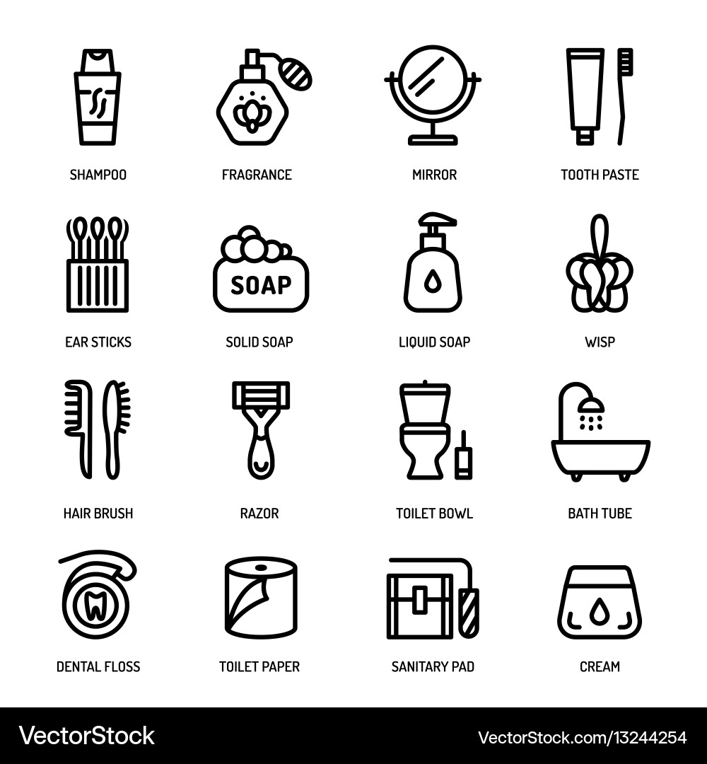 Persönliche Hygiene Icons Lizenzfreies Vektorbild