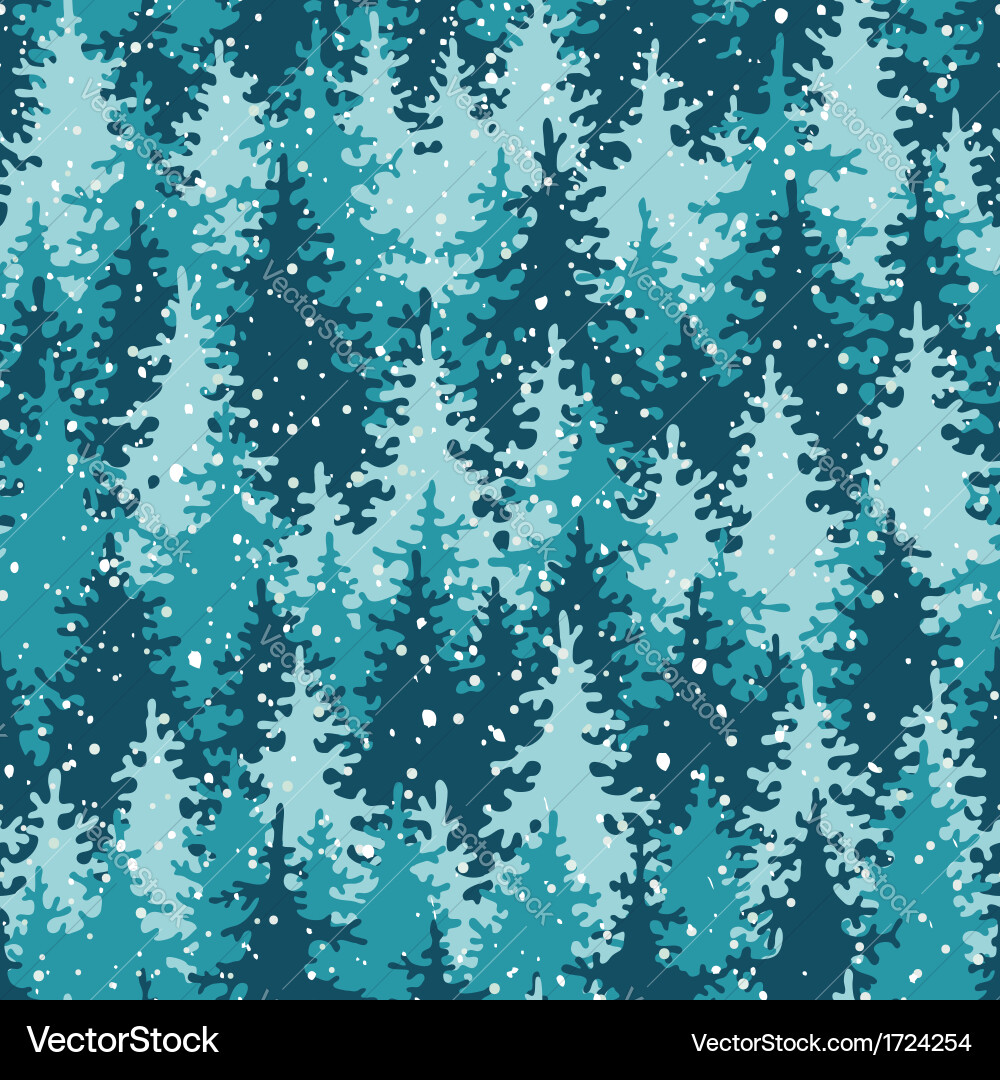 Snowy Pine Forest Pattern Royalty Free Vector Image