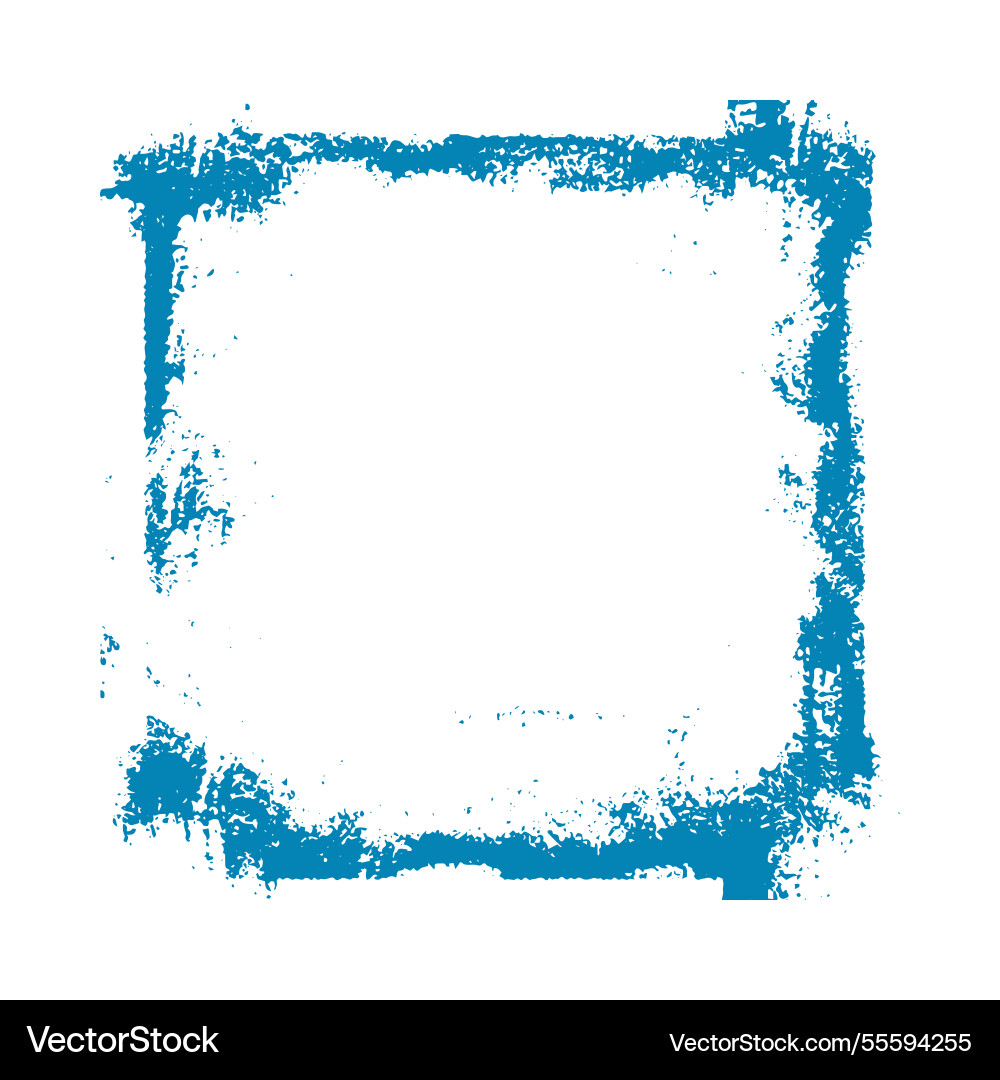 Blue grunge frame with scratched rough edges Vector Image