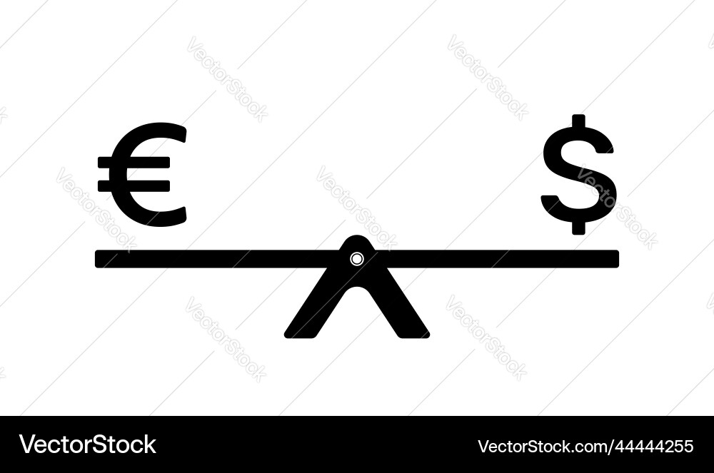 Euro and dollar parity symbol Royalty Free Vector Image