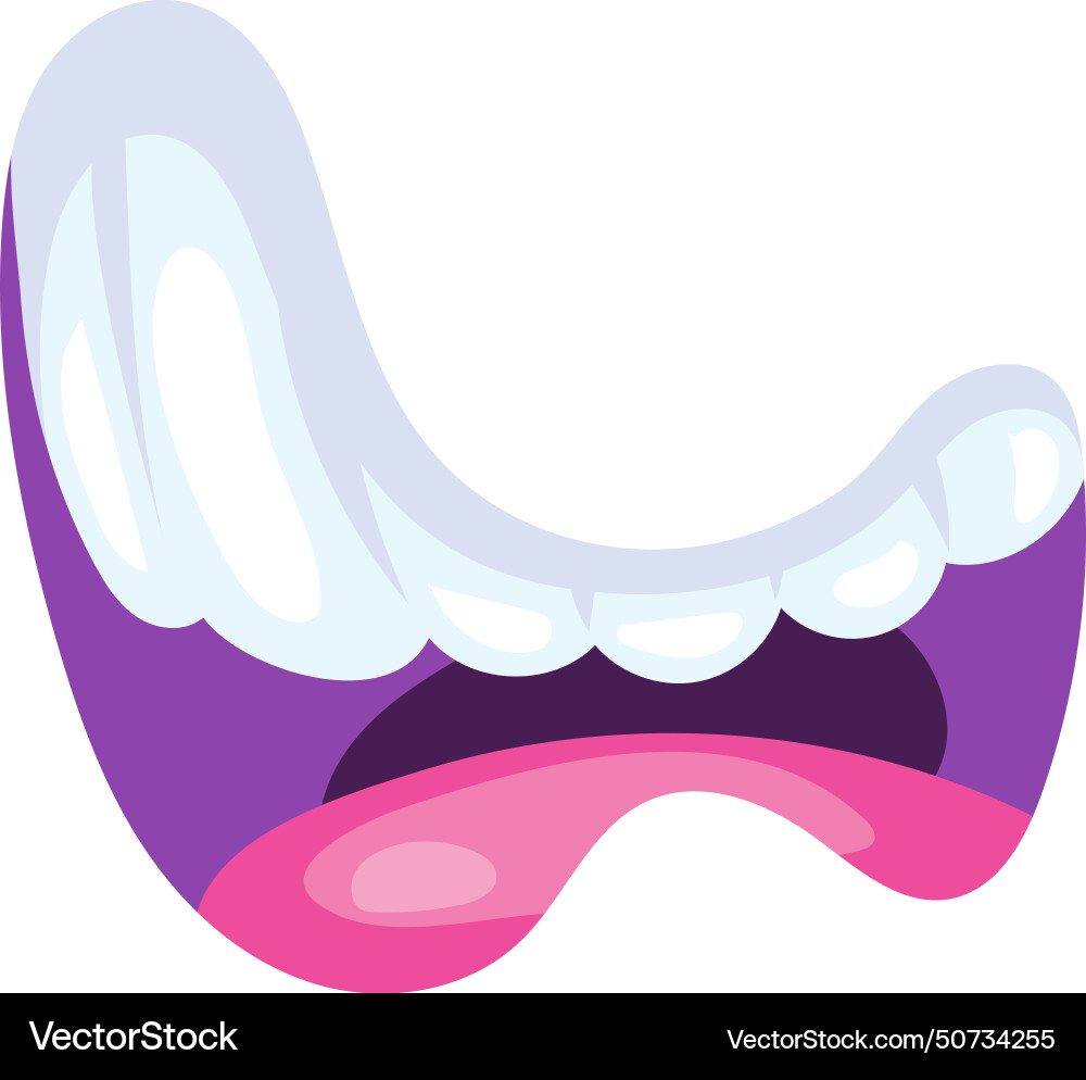 Grimacing mouth cartoon icon singing mascot Vector Image
